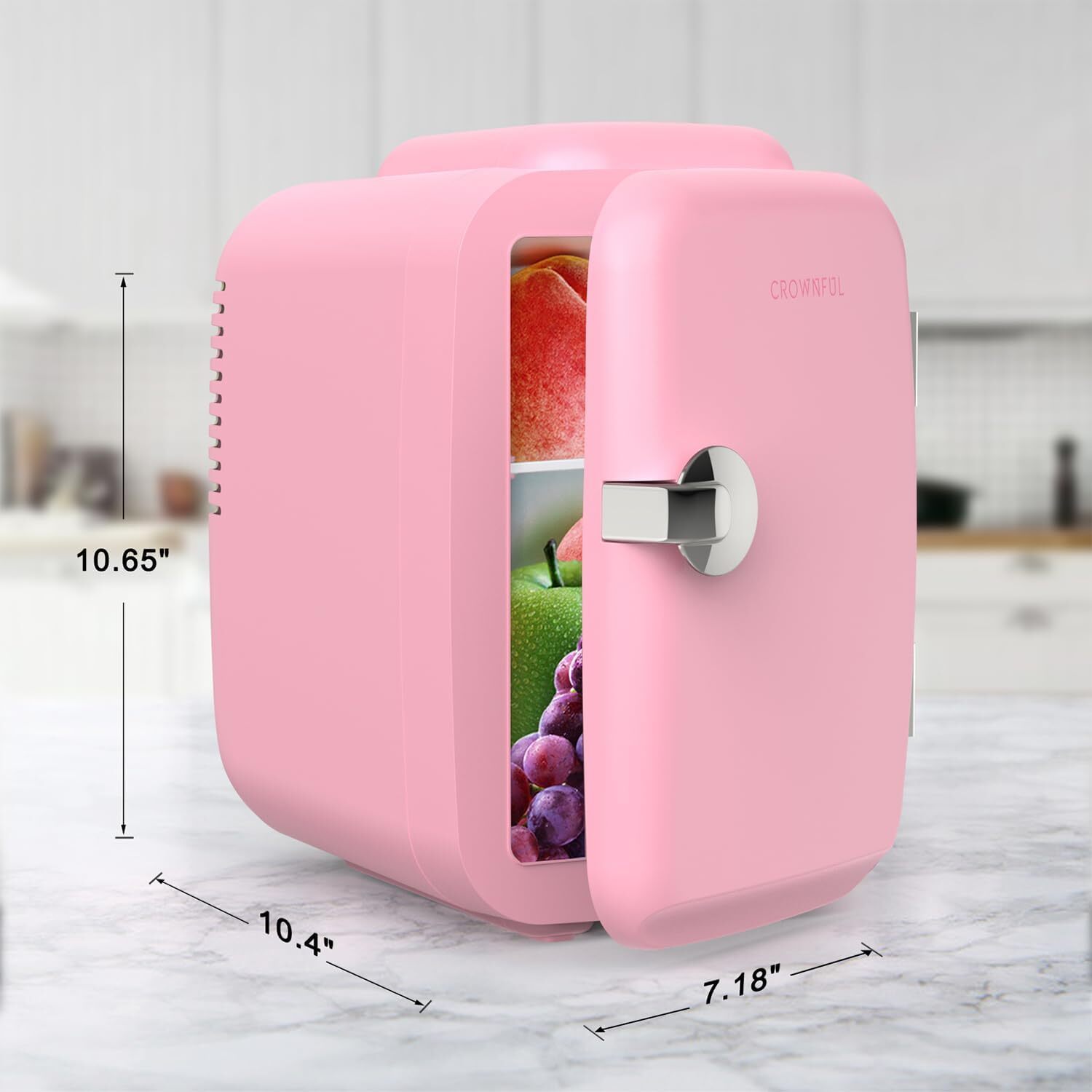 CROWNFUL Mini Fridge, 4 Liter/6 Can Portable Cooler and Warmer Personal ...