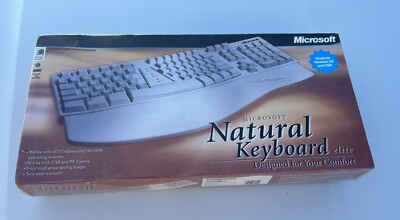 Microsoft Natural Keyboard Elite PS/2 USB Ergonomic Split Keyboard ...