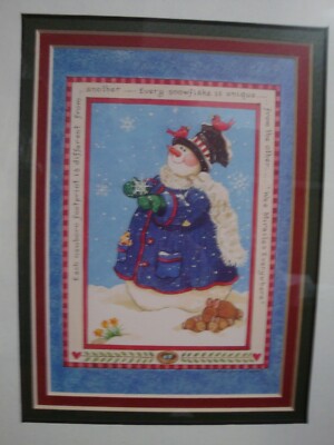 Sandi Gore Evans Snowman "Wee Miracles Everywhere" Gold Frame 11 1/2" X ...