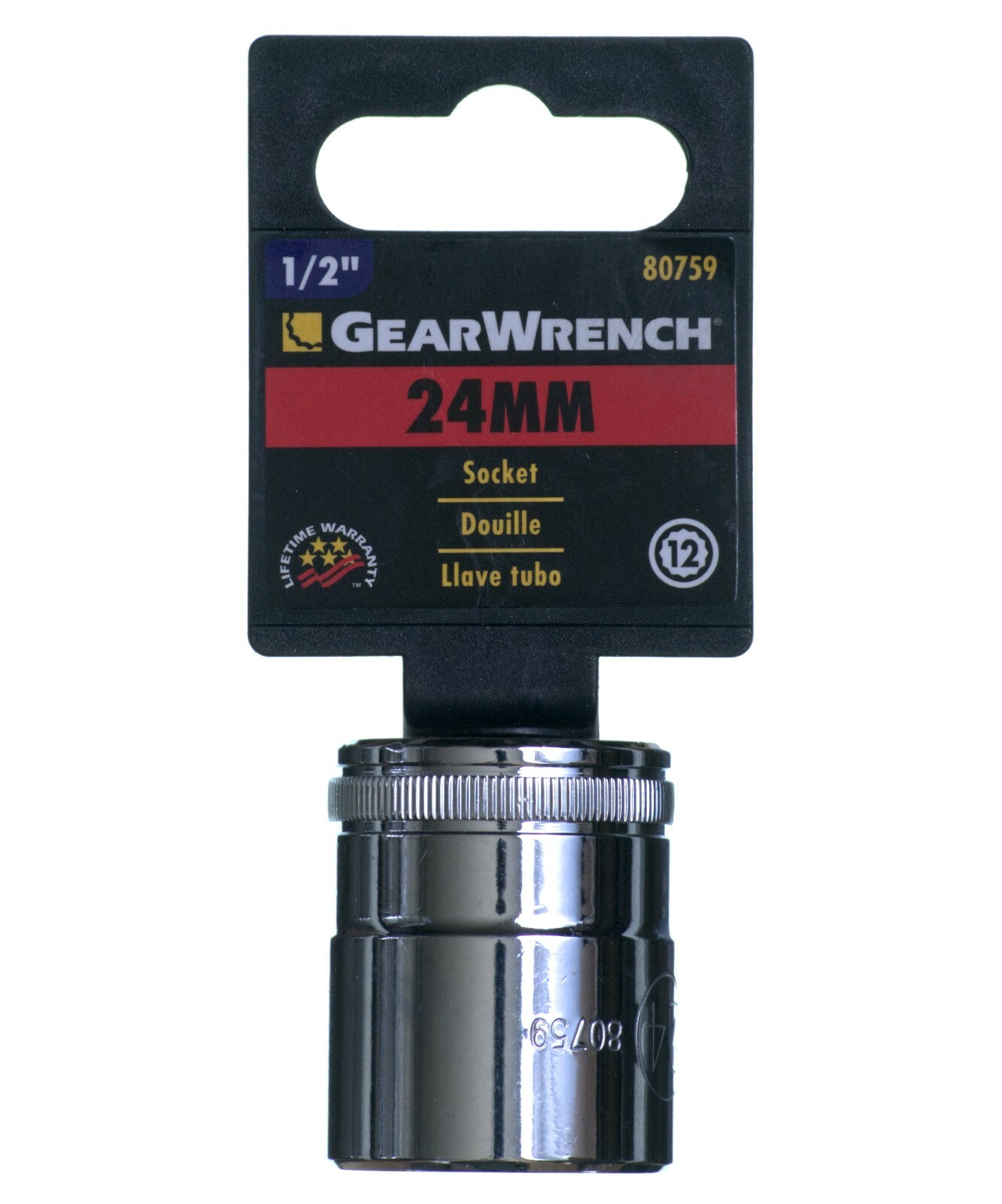 GearWrench 80759 - 24mm Metric 12 Point 1/2" Drive Socket - 12PT 1/2in ...