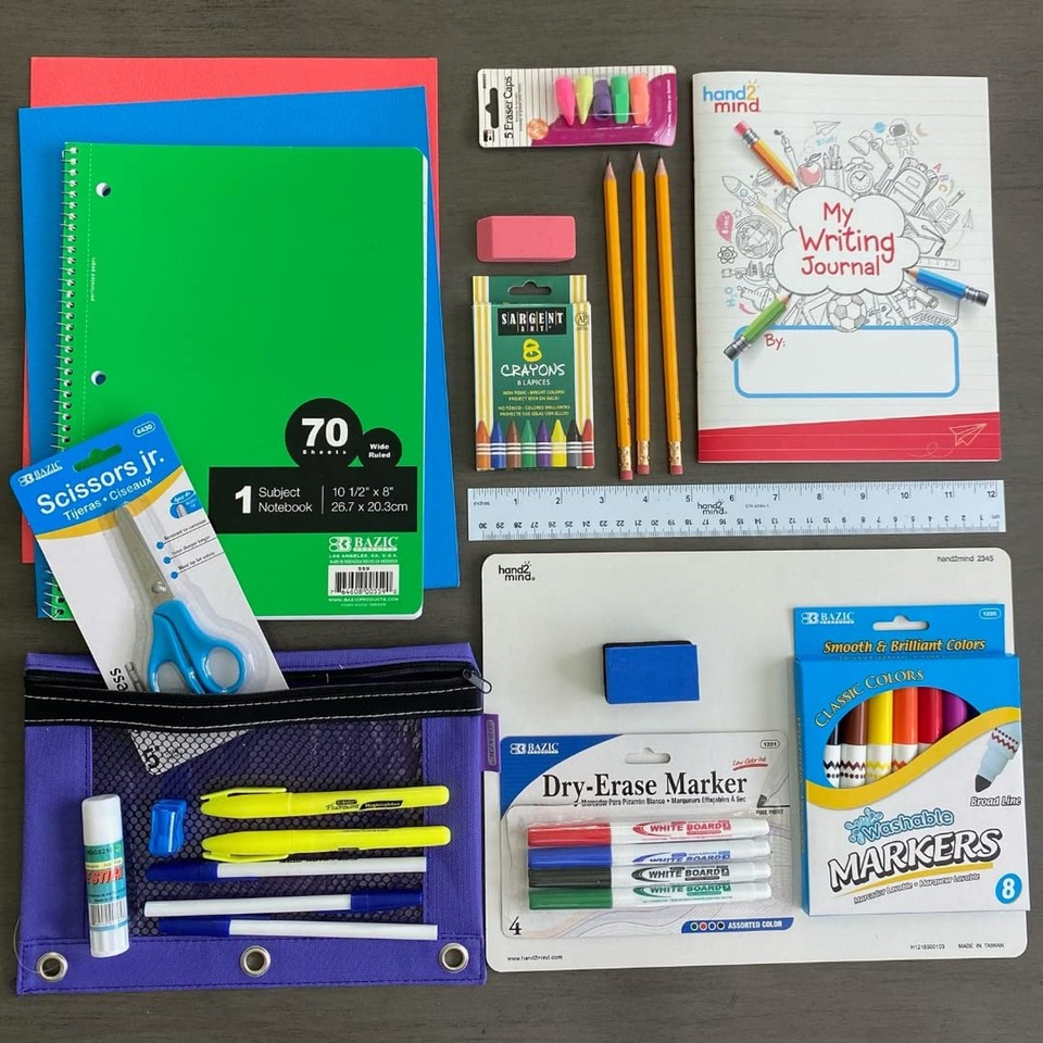 hand2mind School Supply Kit Deluxe, Back to School Supplies for The ...