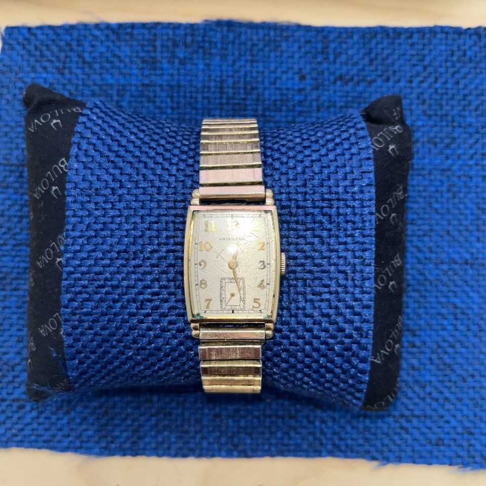 Vintage HAMILTON MYRON Watch 10k Gold Filled 1940s Tank Rectangle ...