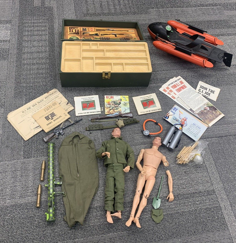2 Vintage 1964 Hasbro GI Joe 12" Figures w/ Accessories Lot + Locker & Sea Sled | eBay