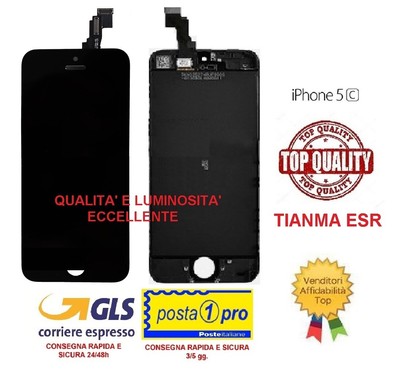 DISPLAY LCD PER APPLE IPHONE 5C NERO TOUCH SCREEN RETINA ORIGINALE ...