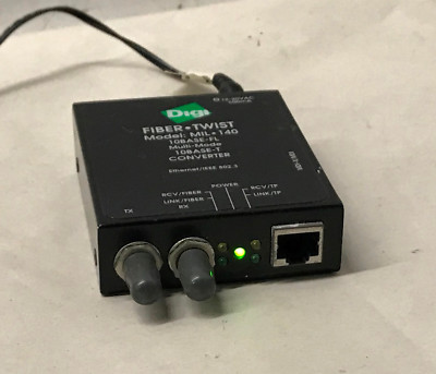 Digi Fiber Twist MIl-140 10Base-FL 10Base-T Converter | eBay