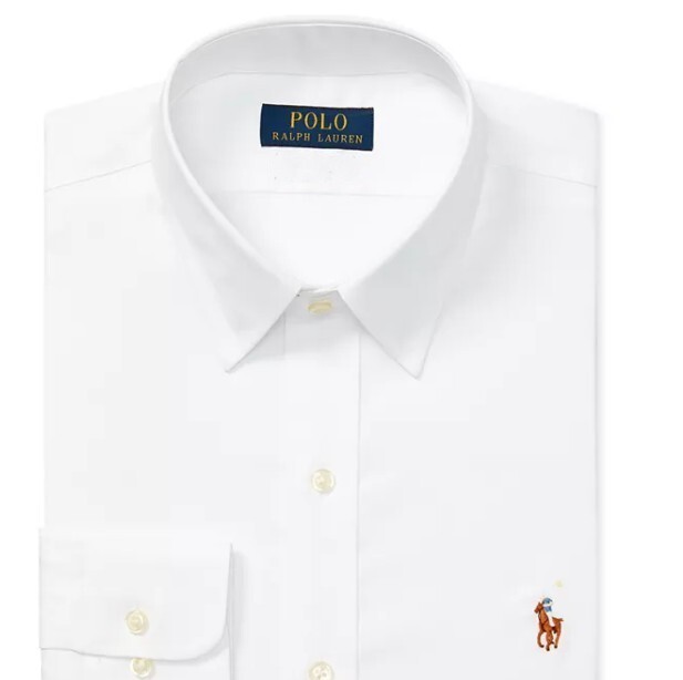POLO RALPH LAUREN SIZES 17.5 18 XL XXL MEN'S WHITE EASY CARE COTTON ...