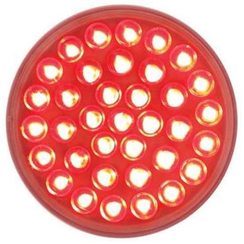 UP 39643 - 4 Inch Round 36 Diode Red LED Clear Lens Stop, Tail, Turn ...