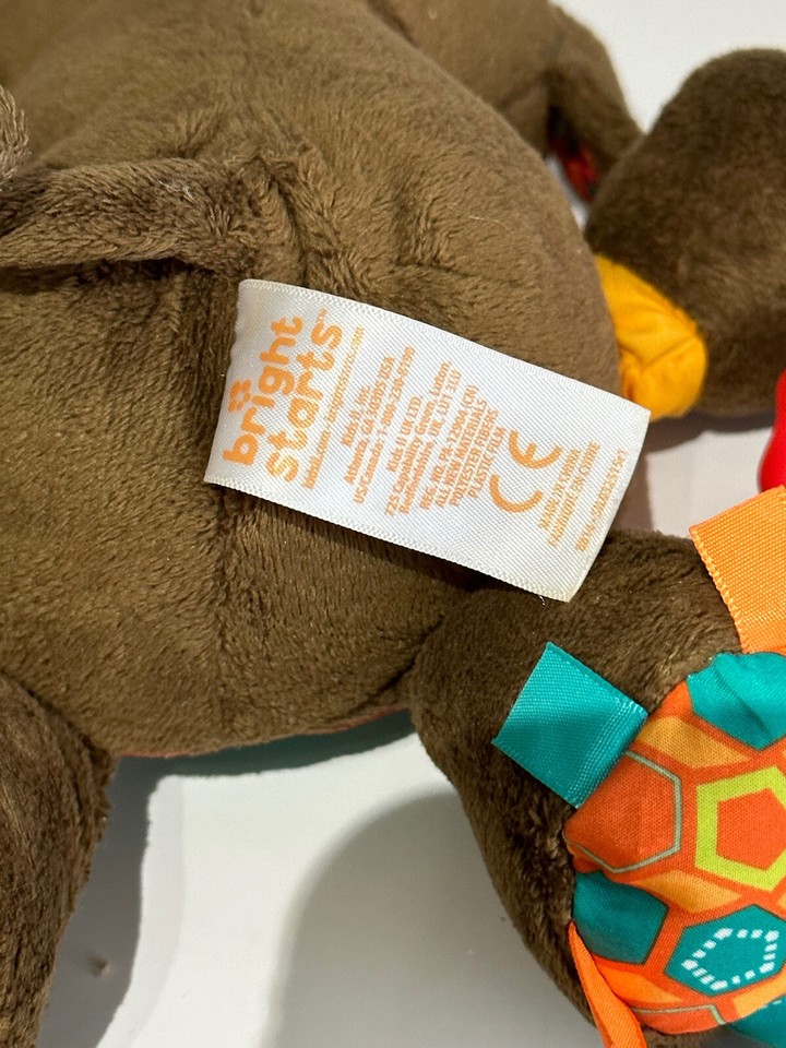 Taggie Bright Starts Monkey Plush Security Blanket Teether Toy Lovey ...