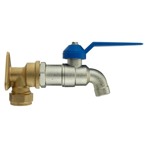 Brass Wall Plate Mount 15mm-1/2" BSP & Garden Watering On/Off Lever ...