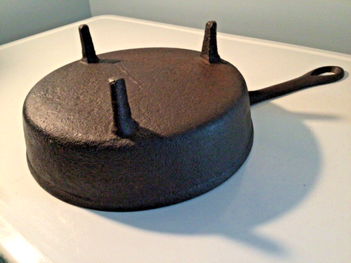 1800s Primitive 12" Open Fire CAST IRON COOKING SKILLET PAN, Footed ...