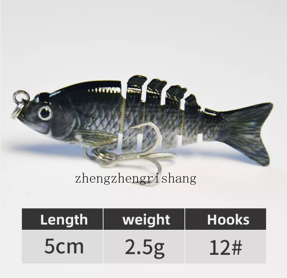 6pcs Mini Fishing Lure Swimbait 5cm/2.5g Crankbait Hard Bait Multi ...