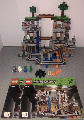 Lego 21118 Minecraft The Mine Complete Set Minifigures Manuals | eBay
