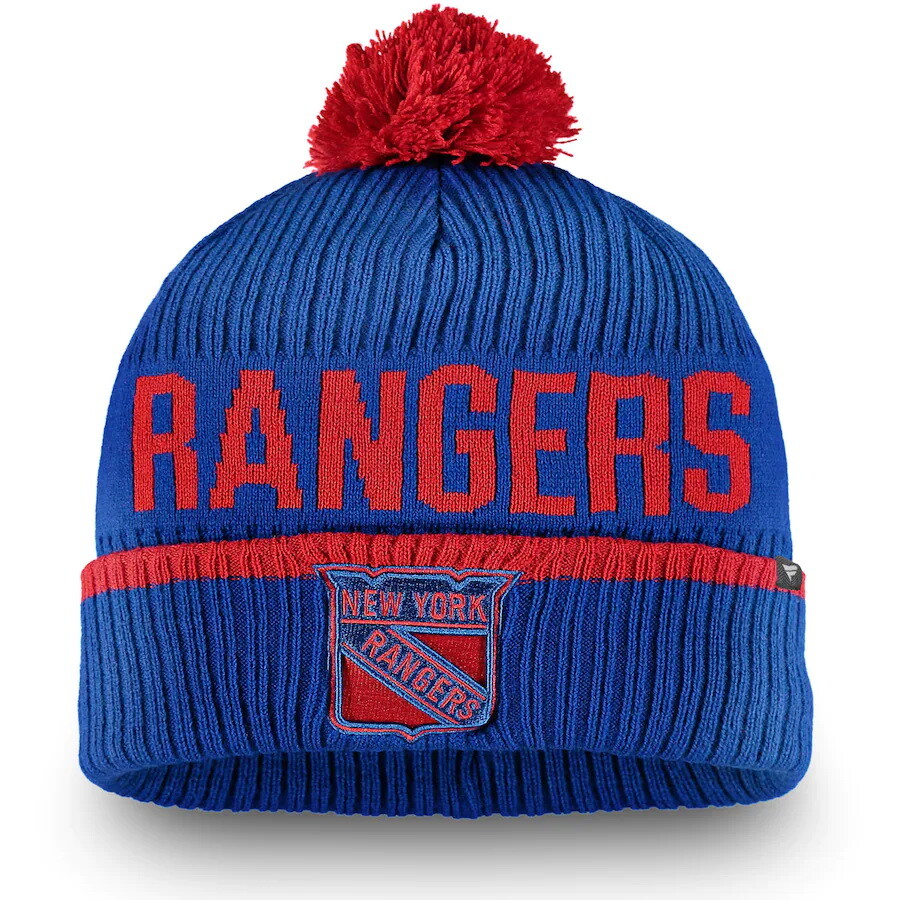 New York Rangers Fanatics Branded Iconic Stroke Cuffed Knit Hat with ...