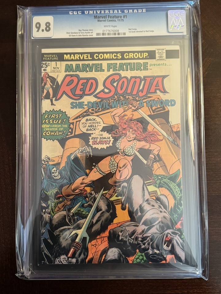 Marvel Feature #1 1975 - CGC NMMT 9.8 - WHITE PAGES - 1st RED SONJA ...