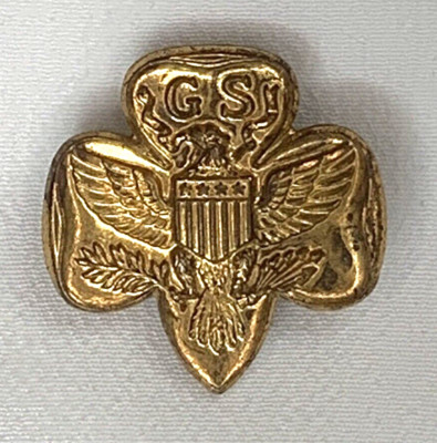 REDUCED! VTG Girl Scouts Pin Gold Tone Eagle 7 arrows, 4 stars Trefoil ...
