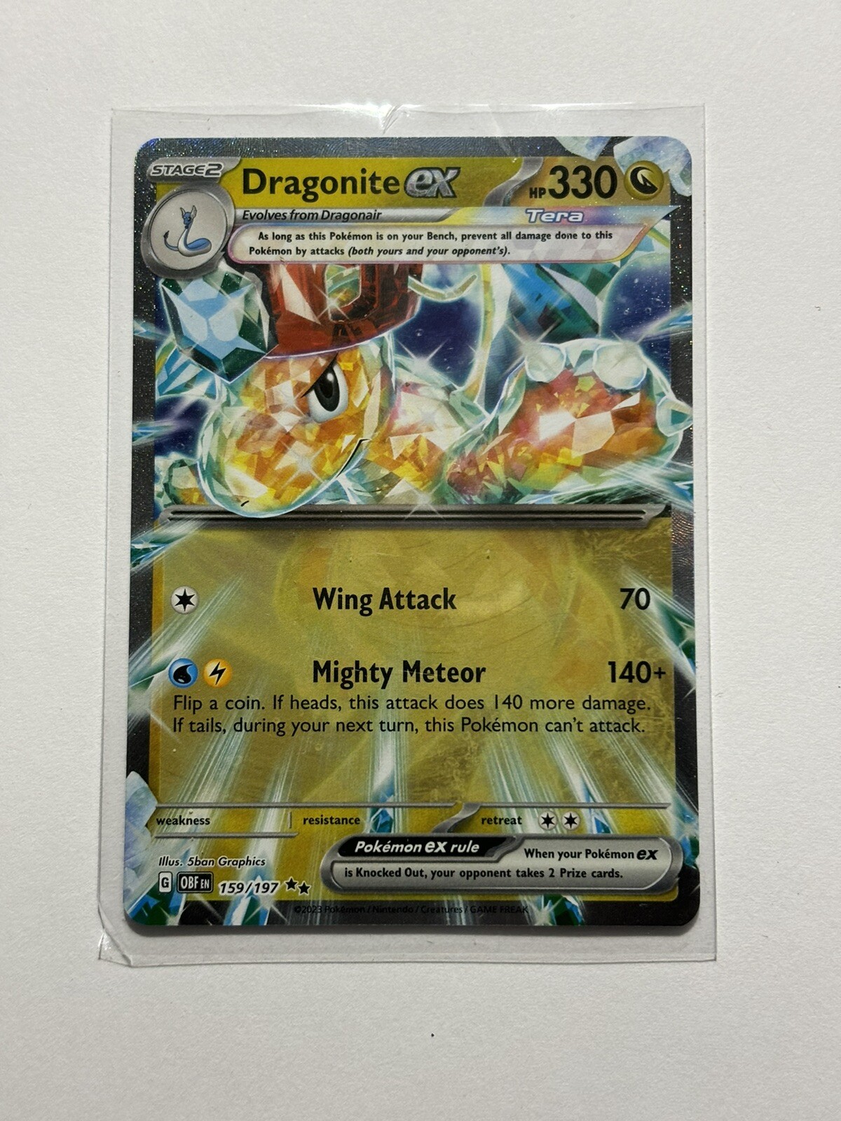 Pokémon TCG Dragonite ex Sv03: Obsidian Flames 159/197 Holo Double Rare ...