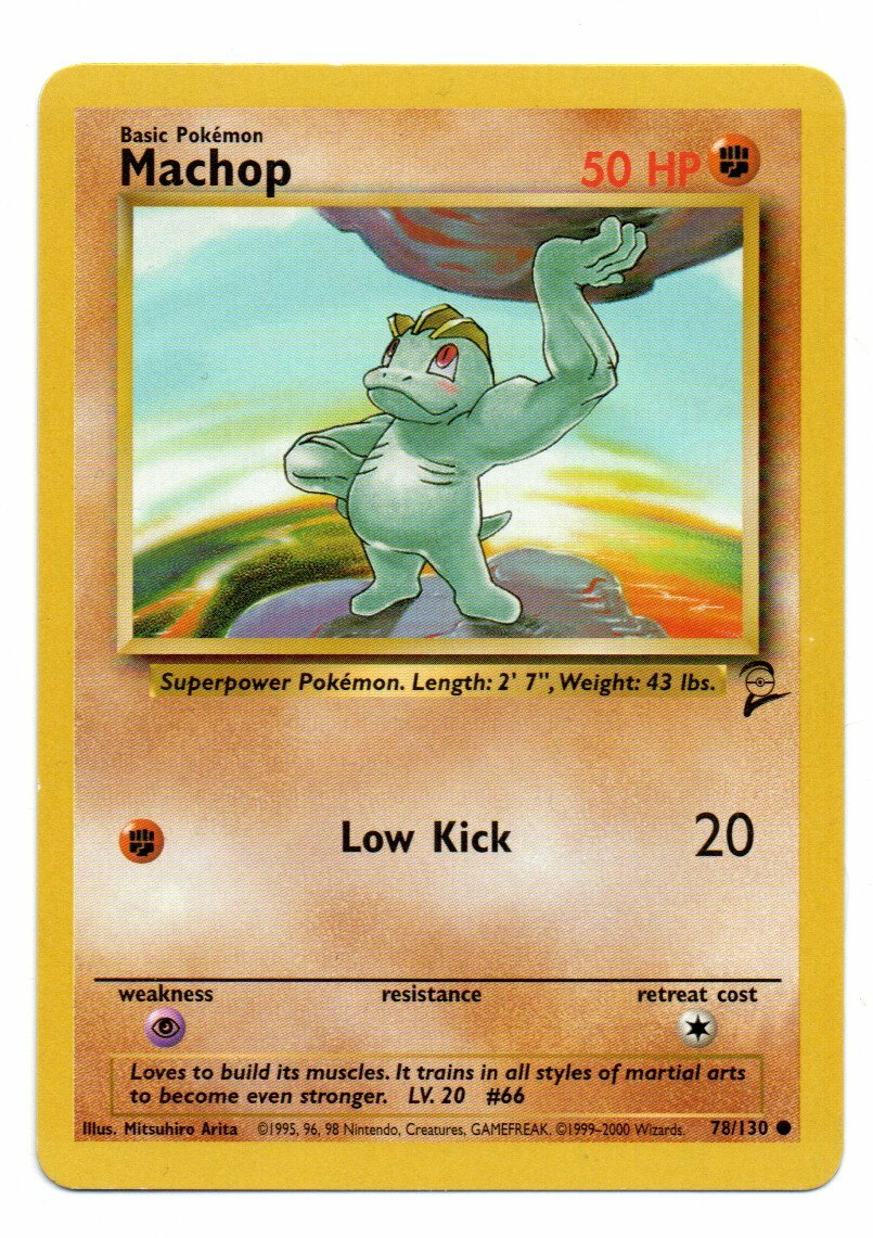 1999 Machop Basic Pokémon Card 78/130 2nd Edition | eBay