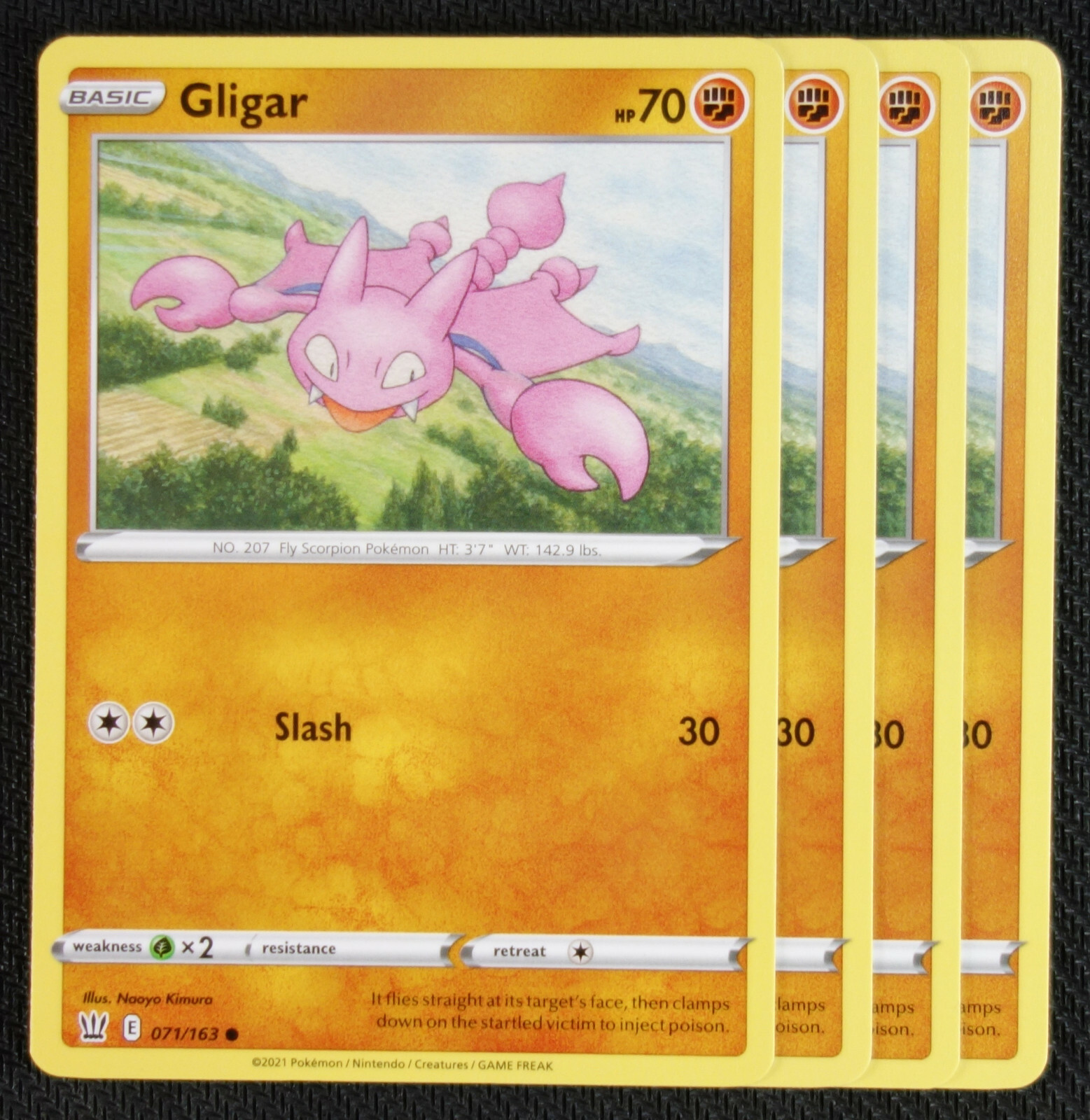 Pokemon Cards 4x Gligar 071/163 Playset Battle Styles NM/M | eBay