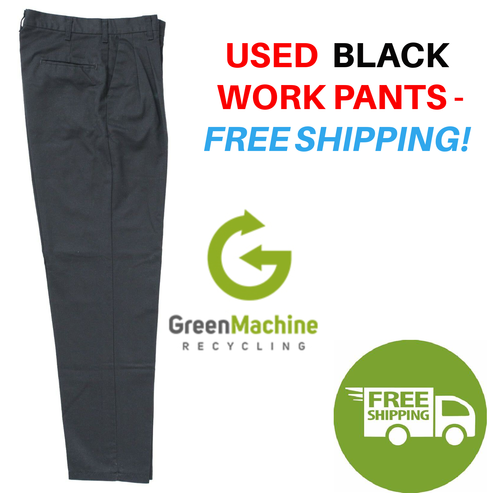 Used Uniform Work Pants Cintas Redkap Unifirst G&K Dickies etc BLACK ...