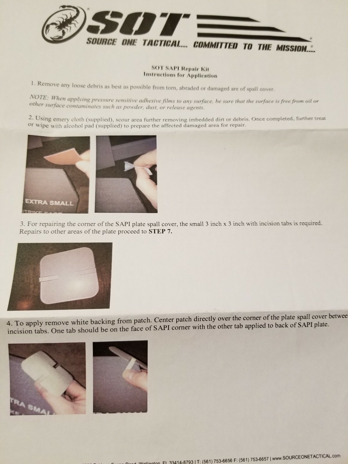 BRAND NEW SOURCE ONE TACTICAL S.O.T. SAPI REPAIR KIT FOLIAGE GREEN ...