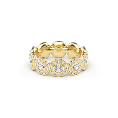 MYJS Angelic Band Ring Clear Crystals Gold Plated | eBay Australia