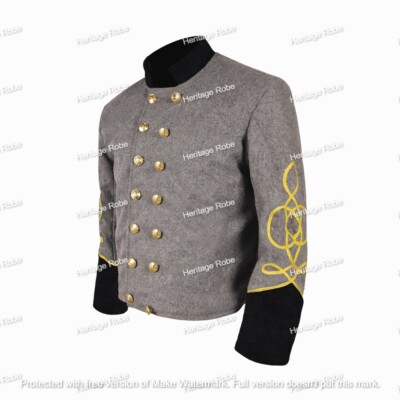 US Civil War Confederate Grey Shell Jacket Double Breasted DDP - No ...