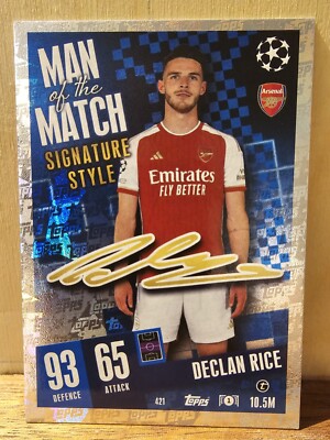 Match Attax Declan Rice 23/24 Season - Man Of The Match Signature Style ...