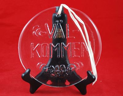 "Valkommen" (Welcome) SWEDISH 8" SIGN WALL HANGING ART CLEAR GLASS | eBay