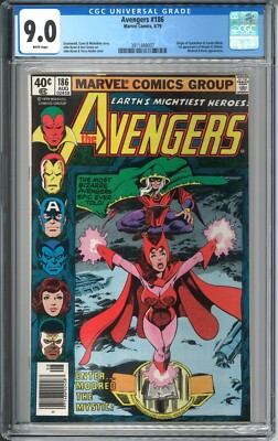 Avengers 186 CGC 9.0 VF/NM WP 1979 Marvel Comic Wandavision 1st Magda ...