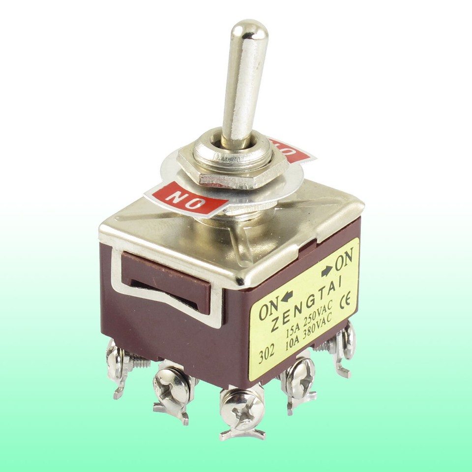 3PDT ON/ON 2 Position 9 Screw Terminals Toggle Switch 15A/250VAC 10A ...