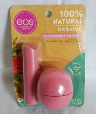 EOS Strawberry Sorbet Super Soft Shea Lip Balm Stick & Sphere | eBay