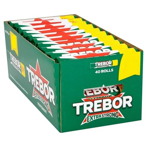 Trebor Extra Strong Hard Peppermint Mints 20 Rolls Fresh Peppermint ...
