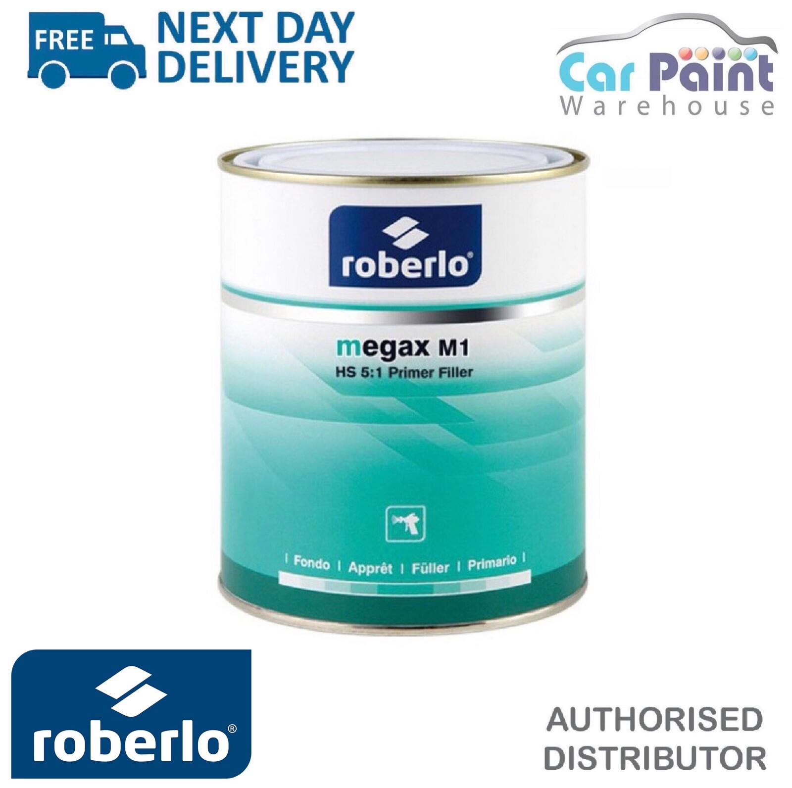 Roberlo Megax 2K High Build Car Primer Filler Surfacer 4L Grey | eBay UK
