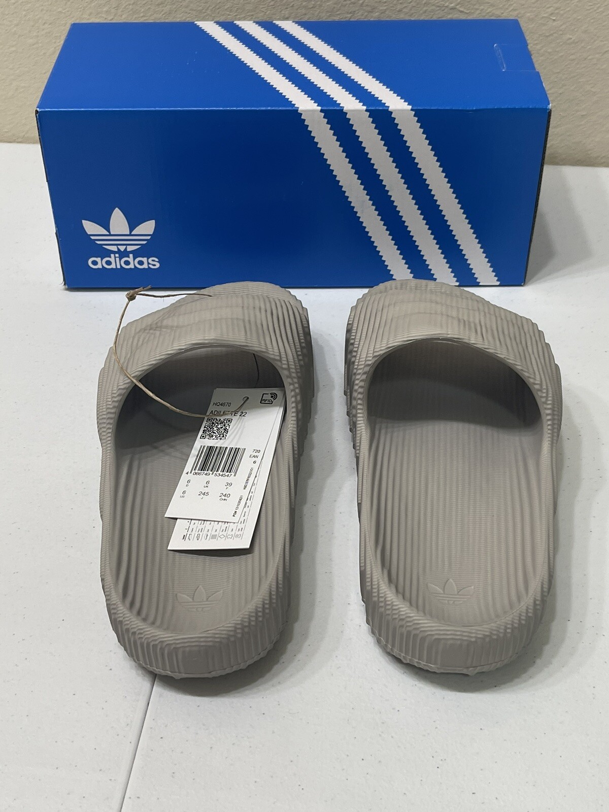 Adidas Adilette 22 Men’s Core Black/Light Brown Slides HQ4670 Sizes 6 ...