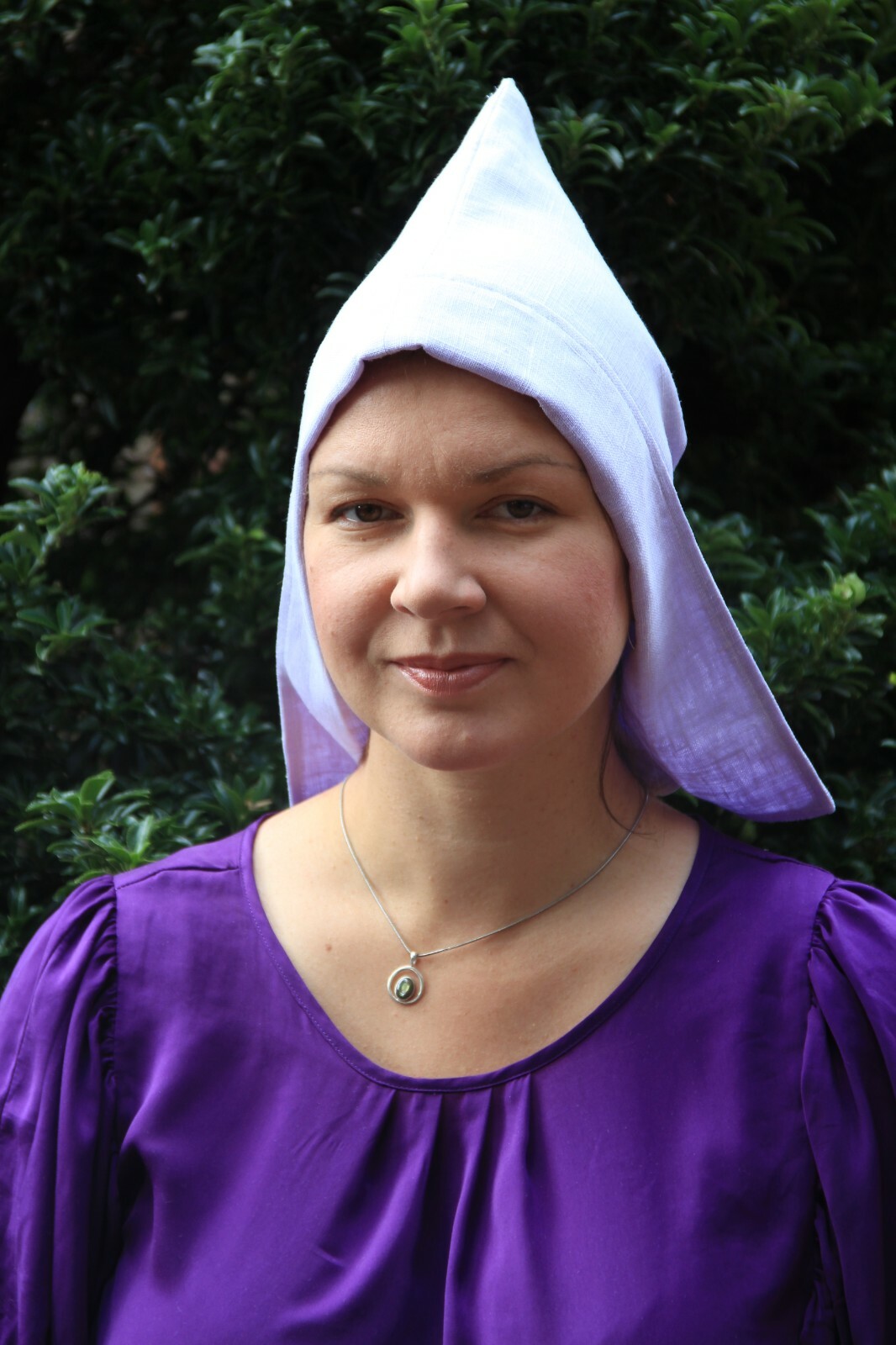 RE-ENACTMENT Medieval LINEN COTTON Ladies Coif Hat Bonnet Cotton Green ...