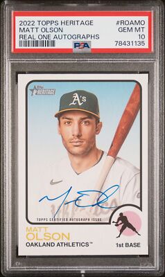 2022 Topps Heritage Real One Auto #ROAMO Matt Olson PSA 10 | eBay