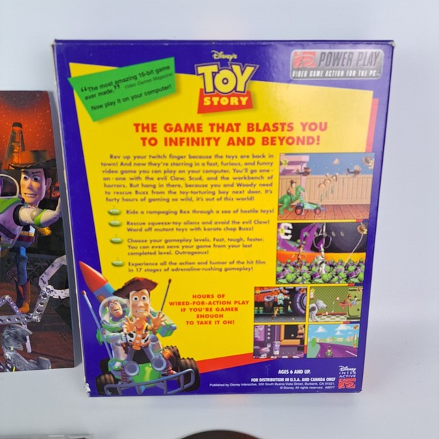 Vintage -Disney Pixar Toy Story - Power Play - PC - CD-ROM GAME - BOX ...