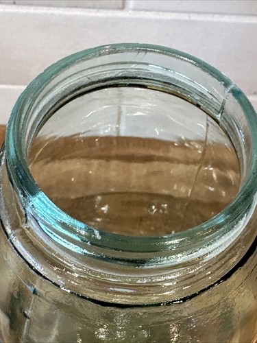 SLOPED Ball Mason Jar Half Gallon Aqua Blue Glass Zinc Lid Vintage ...