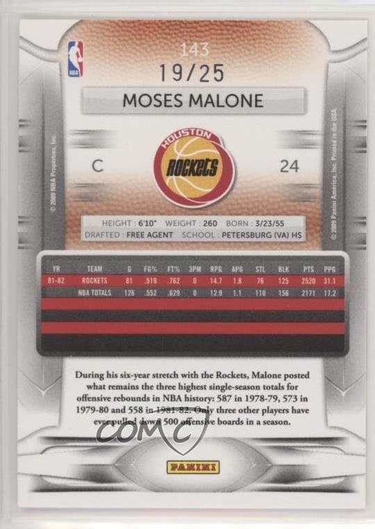 2009-10 Panini Prestige Bonus Shots Green /25 Moses Malone #143 HOF | eBay