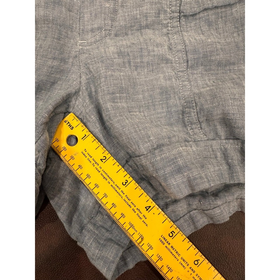 Athleta Light Wash Blue Chambray Drawstring Shorts Size 4 Casual Beach ...