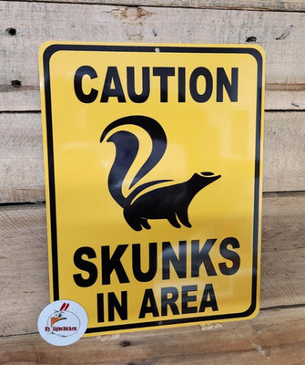 SKUNK WARNING SIGN, hiking sign, outdoor signs, fishing, hunting ...