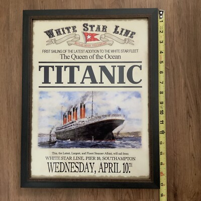TITANIC SHIP METAL SIGN PLAQUE PICTURE "THE QUEEN OF THE OCEAN"- WHITE ...