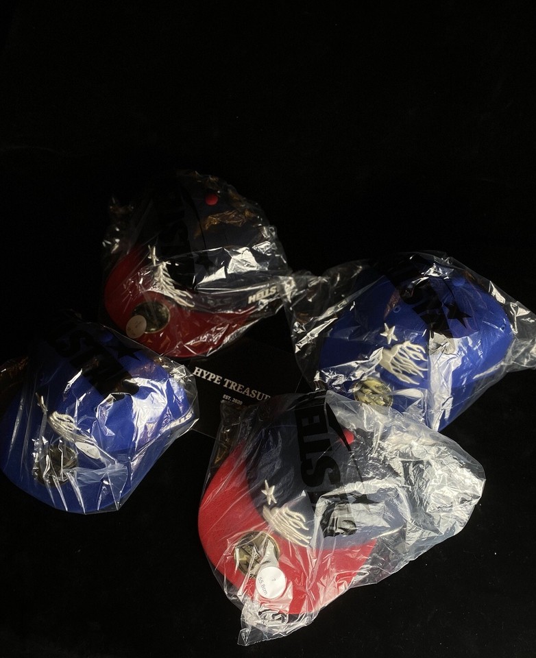 BRAND NEW HELLSTAR BASEBALL HAT FITTED BLUE/WHITE - HYPETREASURES FAST ...