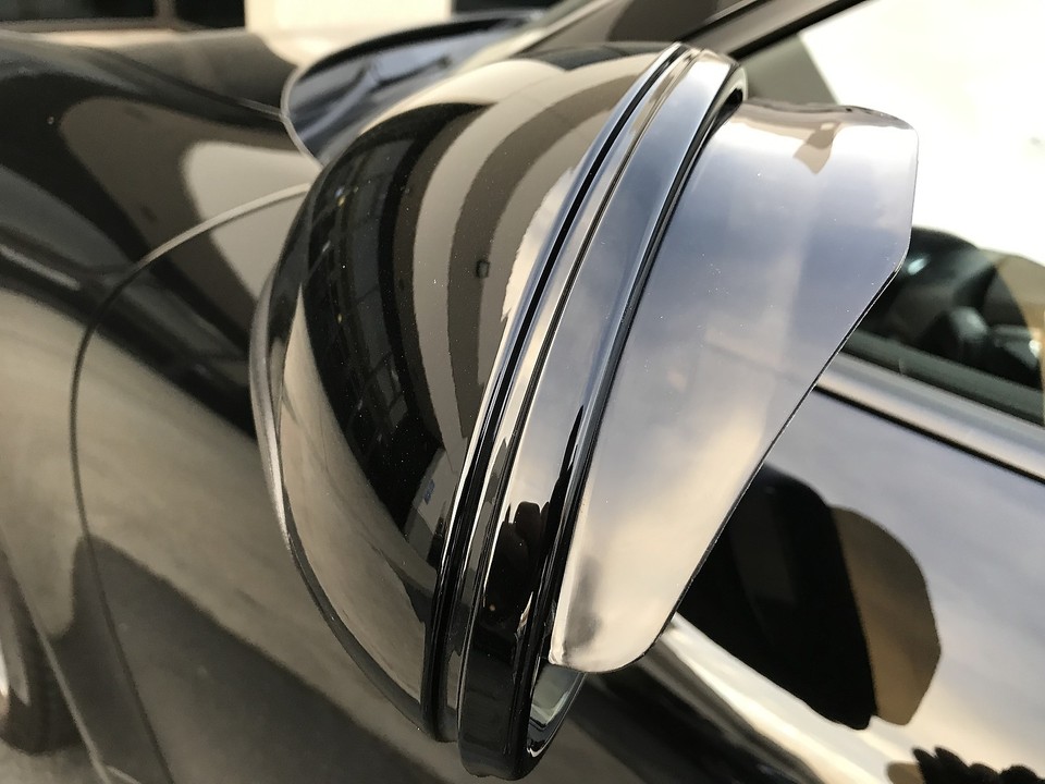 NEW SIDE MIRROR RAIN SNOW GUARD VENT SHADE DEFLECTOR VISOR Tint ...