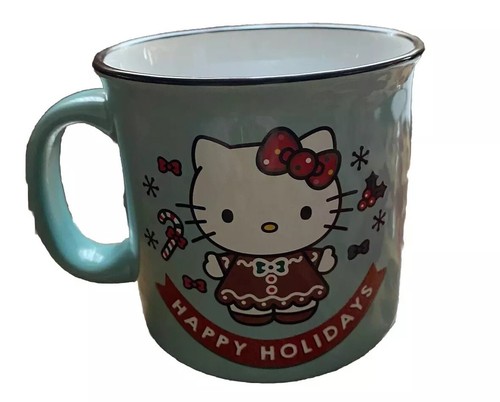 NEW Hello Kitty Gingerbread Mug, Christmas, Happy Holidays, 20oz, Green ...