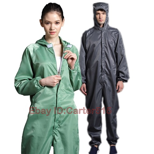 Anti-static Coveralls Clothes Hood Cleanroom Garments Food Dust-proof ...