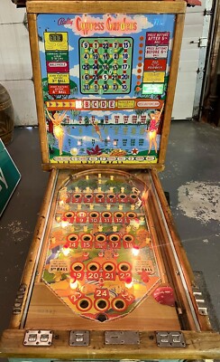 Vintage 1950's Bally Cypress Gardens .10 Pinball Bingo Game Machine ...