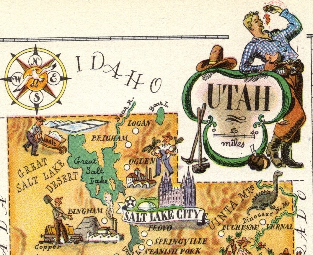 Cartoon Map Of Orem Utah Orem UT Map Print, Utah USA Map Art Poster,