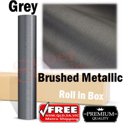 Brushed Metallic Grey Car Vinyl Wrap Vinyl Stickers Motor Bike Decal ...