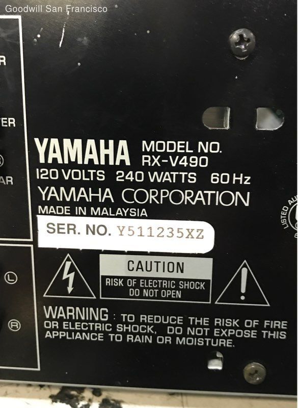 Yamaha RX-V490 Electric 240 Watts Cinema DSP Natural Stereo Receiver | eBay